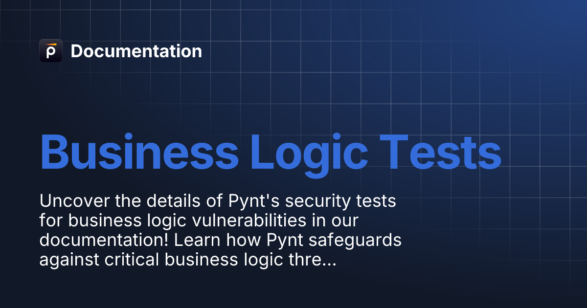 Business Logic Tests | Documentation