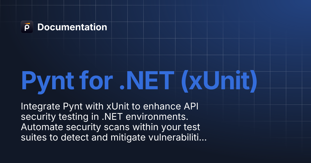 Pynt for .NET (xUnit) | Documentation