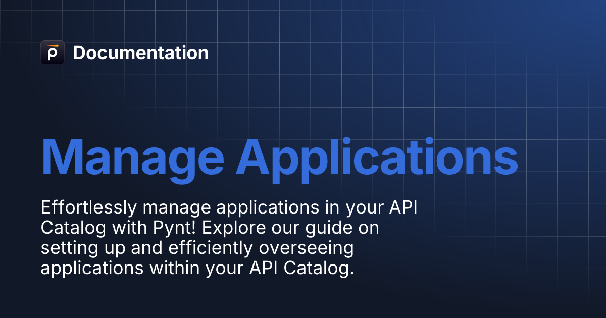 Manage Applications | Documentation