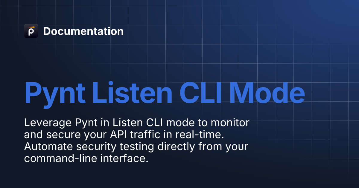 Pynt Listen CLI Mode | Documentation