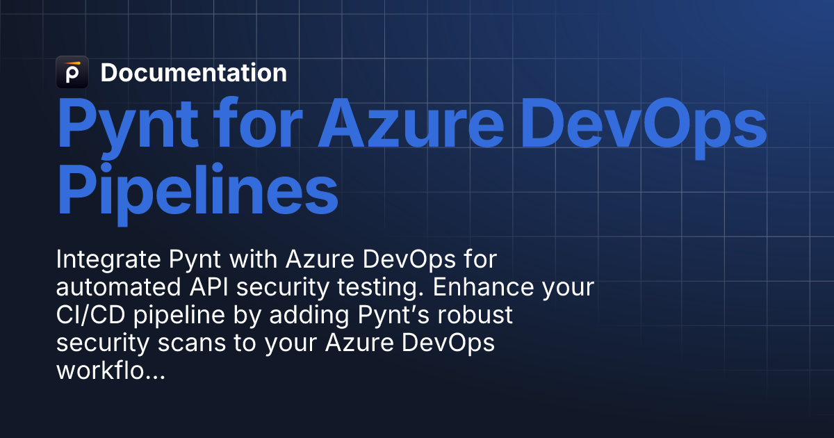 Pynt for Azure DevOps Pipelines | Documentation